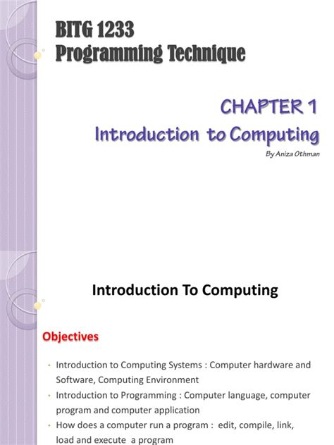 C1 Introduction To Computing Pdf Computing Computer Program
