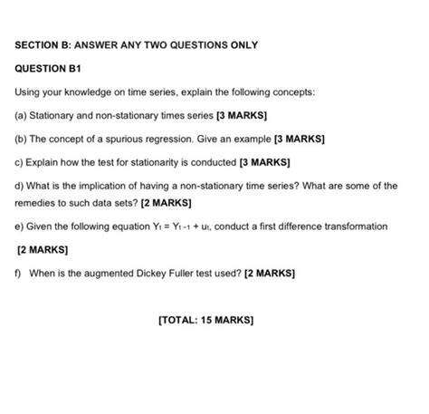 Solved Section B Answer Any Two Questions Only Question B1