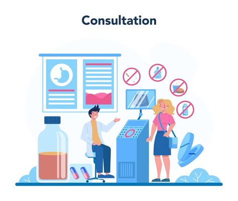 위장병 의사 개념 그림 프리미엄 벡터