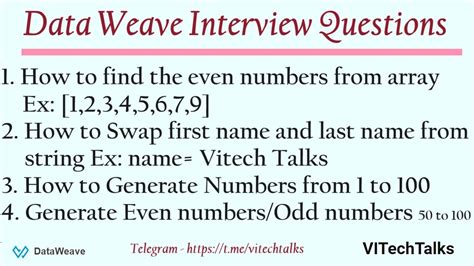 Vitechtalks Part 1 Data Weave Interview Questions Vitechtalks6017 Generate Numbers