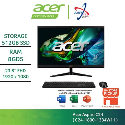 ACER Aspire All In One Desktop PC I U GD SSD C W Shopee Malaysia