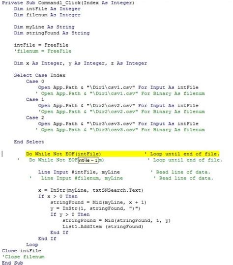 Vb6 Extract Data From Csv Files In 3 Different Folder And Update Into 1