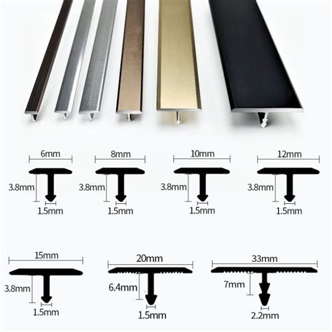 100cm Aluminum Alloy T Shaped Strips Embedded Floor Threshold Edge