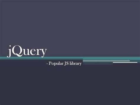 Jquery — The Most Popular Javascript Library By Shanmukh Srinivas Velampudi Medium
