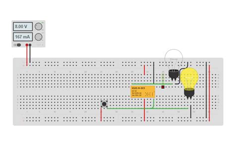 circuit design relevador con mas contactos tinkercad