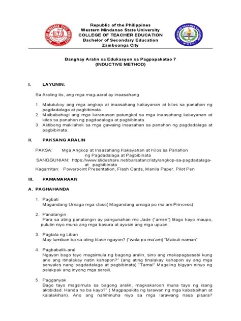 Lesson Plan Inductive Method Pdf