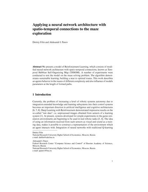 Pdf Applying A Neural Network Architecture With Spatio Temporal