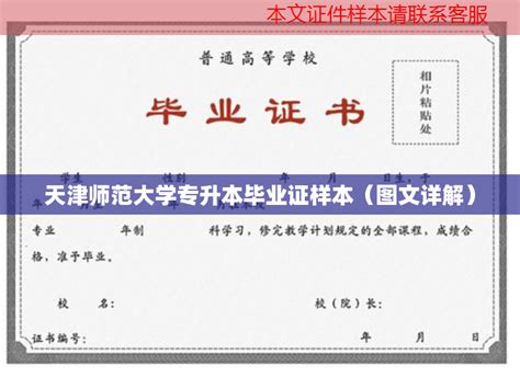 天津师范大学专升本毕业证样本（图文详解） 毕业证书样本图片网