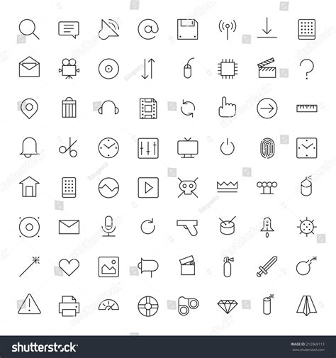 Thin Line Icons User Interface Vector Stock Vector Royalty Free