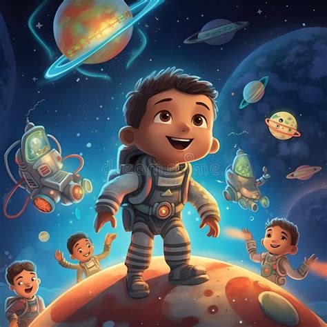 Cosmic Adventure With A Young Explorer Stock Illustration Illustration Of Group Screenshot