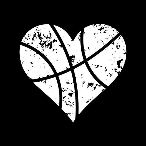 Basketball Heart Svg Basketball Grunge Svg White Digital Download For Cricut Silhouette