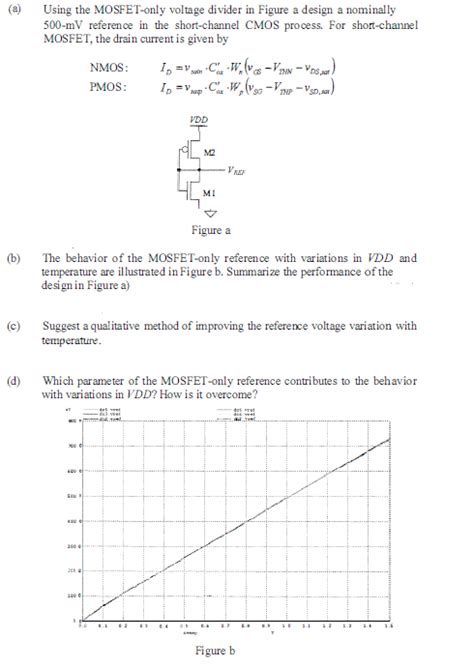 Solved A Using The MOSFET Only Voltage Divider In Figure A Chegg Com