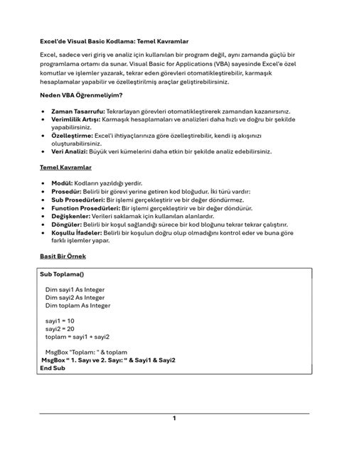 Vb Makro Ornekler Ve Aciklamalar Pdf