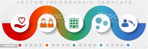 의료 인포 그래픽 벡터 템플릿 아이콘 세트 의사 간호사 병원 도움말 및 독감과 같은 기타 아이콘 웹 디자인 및 모바일 응용 프로그램 간호사에 대한 스톡 벡터 아트 및 기타