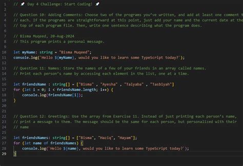 Bisma Muqeed On Linkedin Day 4 Of The Coding Challenge New