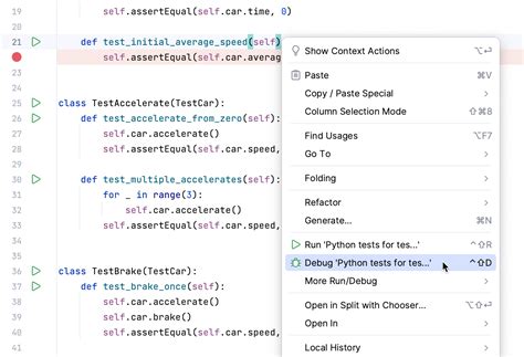 Test Your First Python Application Pycharm Documentation