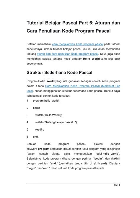 Part 6 Aturan Dan Penulisan Kode Program Pdf
