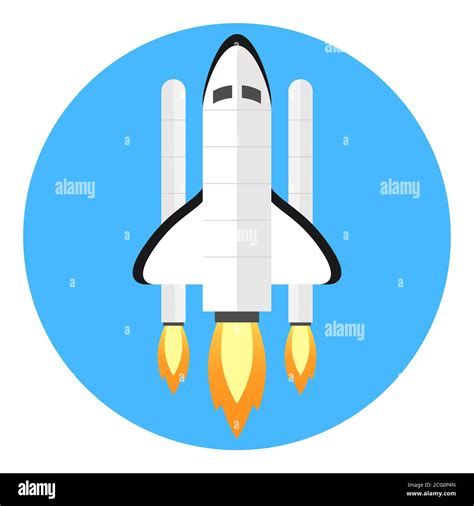 Space Shuttle Rocket Icon Space Travelling Or Startup Concept Vector Illustration Stock Vector