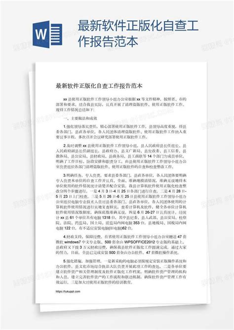 最新软件正版化自查工作报告范本word模板免费下载编号13jagy57z图精灵