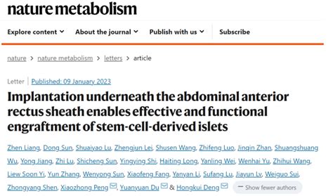 Nature子刊：邓宏魁团队建立全新胰岛移植策略，解决干细胞治疗糖尿病的关键难题！ 方案