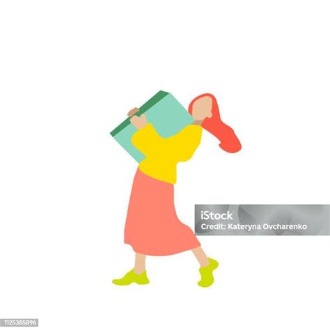여자 상자를 들고입니다 벡터 그림 상자를 가진 젊은 여자의 공휴일에 대한 스톡 벡터 아트 및 기타 이미지 공휴일 기념일 나비매듭 Istock