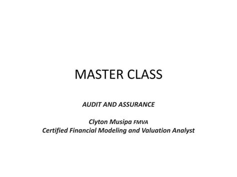Master Class Audit Assurance Pptx