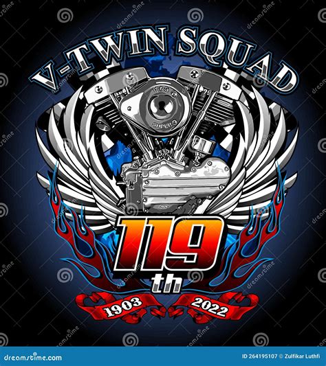 V Twin With Wings Vector Template Stock Vector Illustration Of Twin Brand 264195107