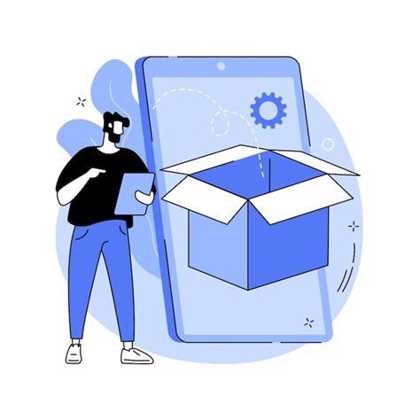 Premium Vector Digital Packaging Abstract Concept Vector Illustration