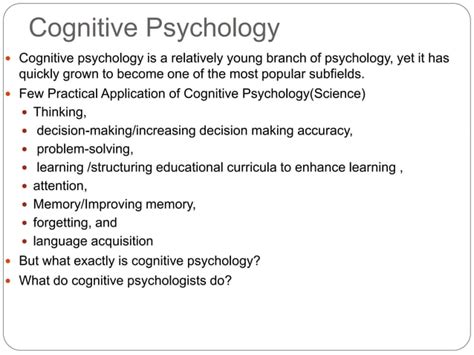 Cognitive Psychology Introduction Ppt