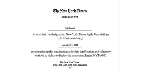Neil Anand On Linkedin Nyt Agile Foundations Certification • Neil