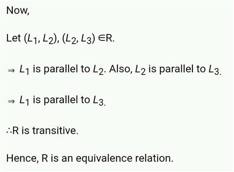 b show that the relation r defined on the l he the of all
