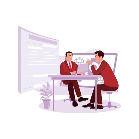 premium vector software developers concept two male programmers are