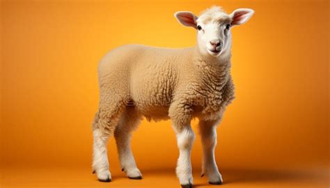 Cute Lamb Grazing On A Farm Innocence In Nature Generated By Ai Stock Illustration