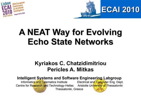 A Neat Way For Evolving Echo State Networks Ppt
