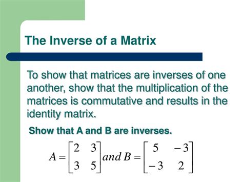 Ppt Finding The Inverse Of A Matrix Powerpoint Presentation Free