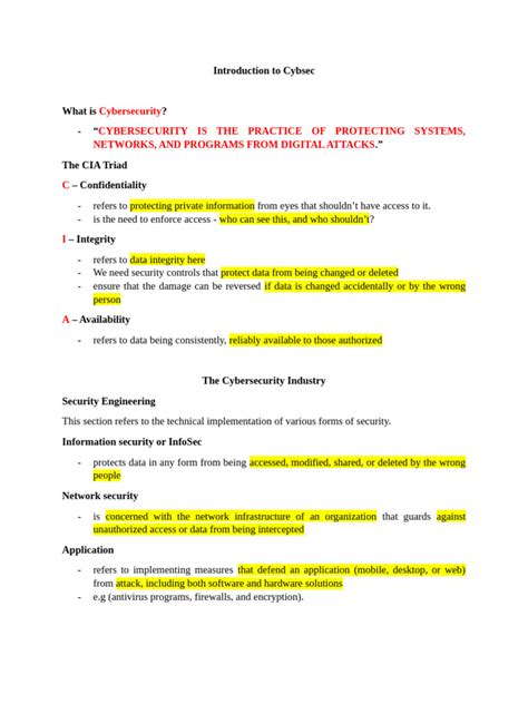 cybsec reviewer pdf security computer security