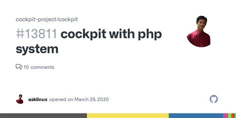 Cockpit With Php System · Issue 13811 · Cockpit Projectcockpit · Github