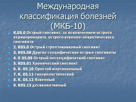 Мкб 10 расшифровка заболевания