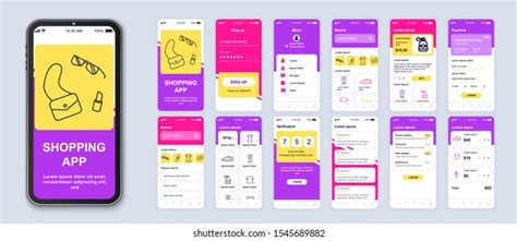 Shopping App Smartphone Interface Vector Templates Stock Vector Royalty Free 1545689882