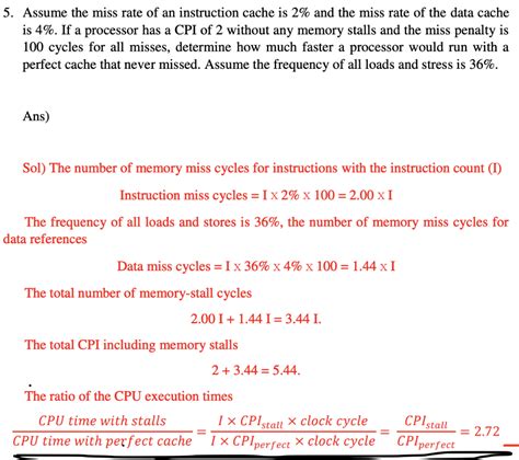 Solved 5 Assume The Miss Rate Of An Instruction Cache Is 2 Chegg