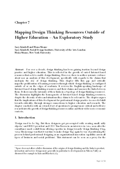 Pdf Design Thinking In Higher Education