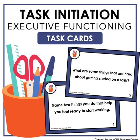 Task Initiation Executive Functioning Skills Task Cards — Autism Grown Up