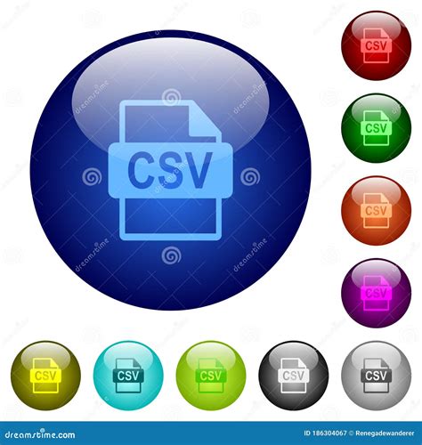 color csv file format glass buttons stock illustration illustration