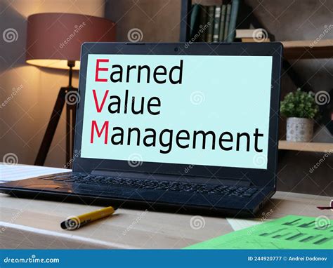 Earned Value Management EVM Is Shown On The Photo Using The Text Stock