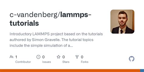 Github C Vandenberglammps Tutorials