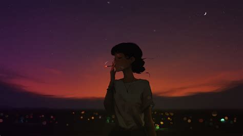 Lofi Girl Smoking Wallpaper 4k Hd Id10625