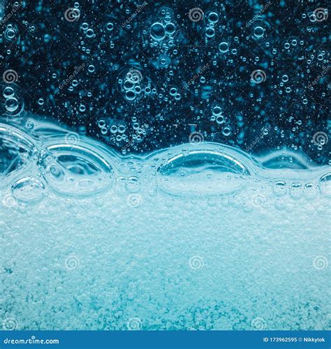 Abstract Liquid Soap Bubbles Blue Background Stock Image Image Of