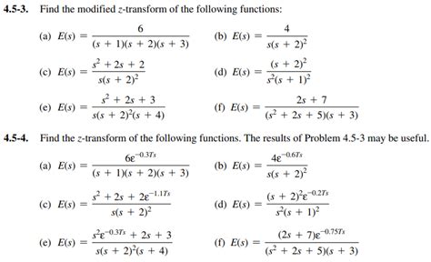 Solved 45 3 Find The Modified Z Transform Of The Following