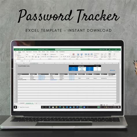 Password Tracker Excel Template Google Sheets Instant Download Etsy