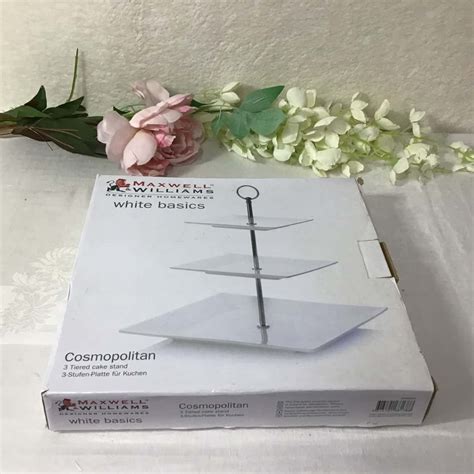 Maxwell And Williams Cosmopolitan White Basics 3 Tiered Square Porcelain